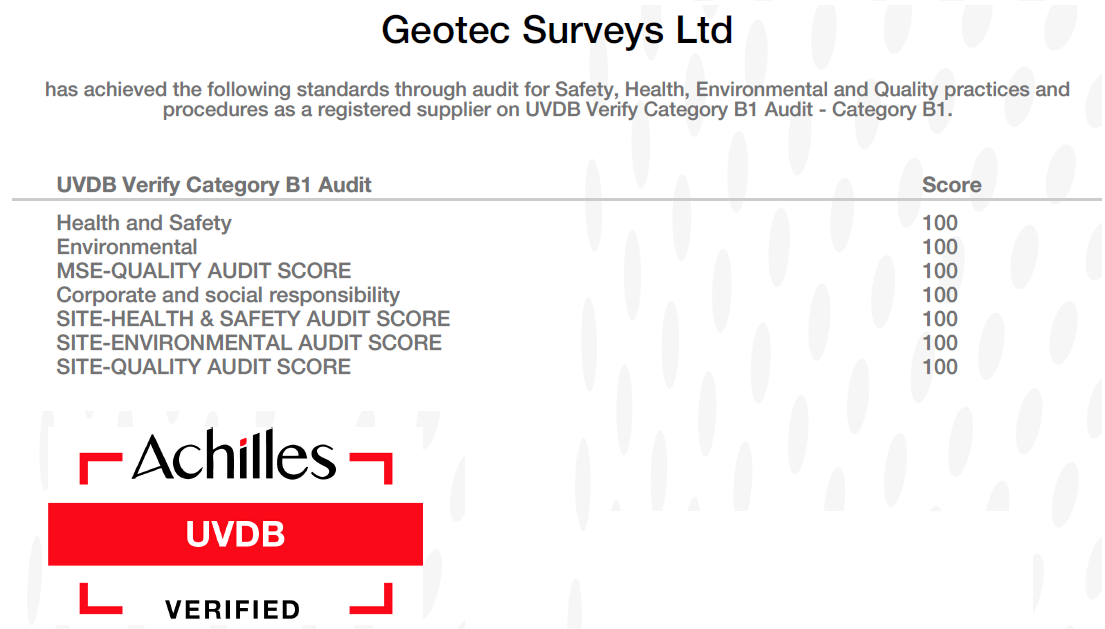 GEOTEC Surveys Achilles UVDB Audit | GPR & Utility Surveys